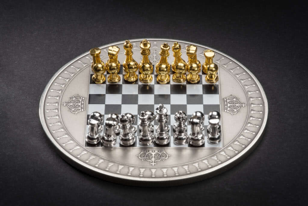 Niue 5 Dollars 2018 Silver 999. 2oz Ø63mm Antique Finish :: CHESS COIN ...