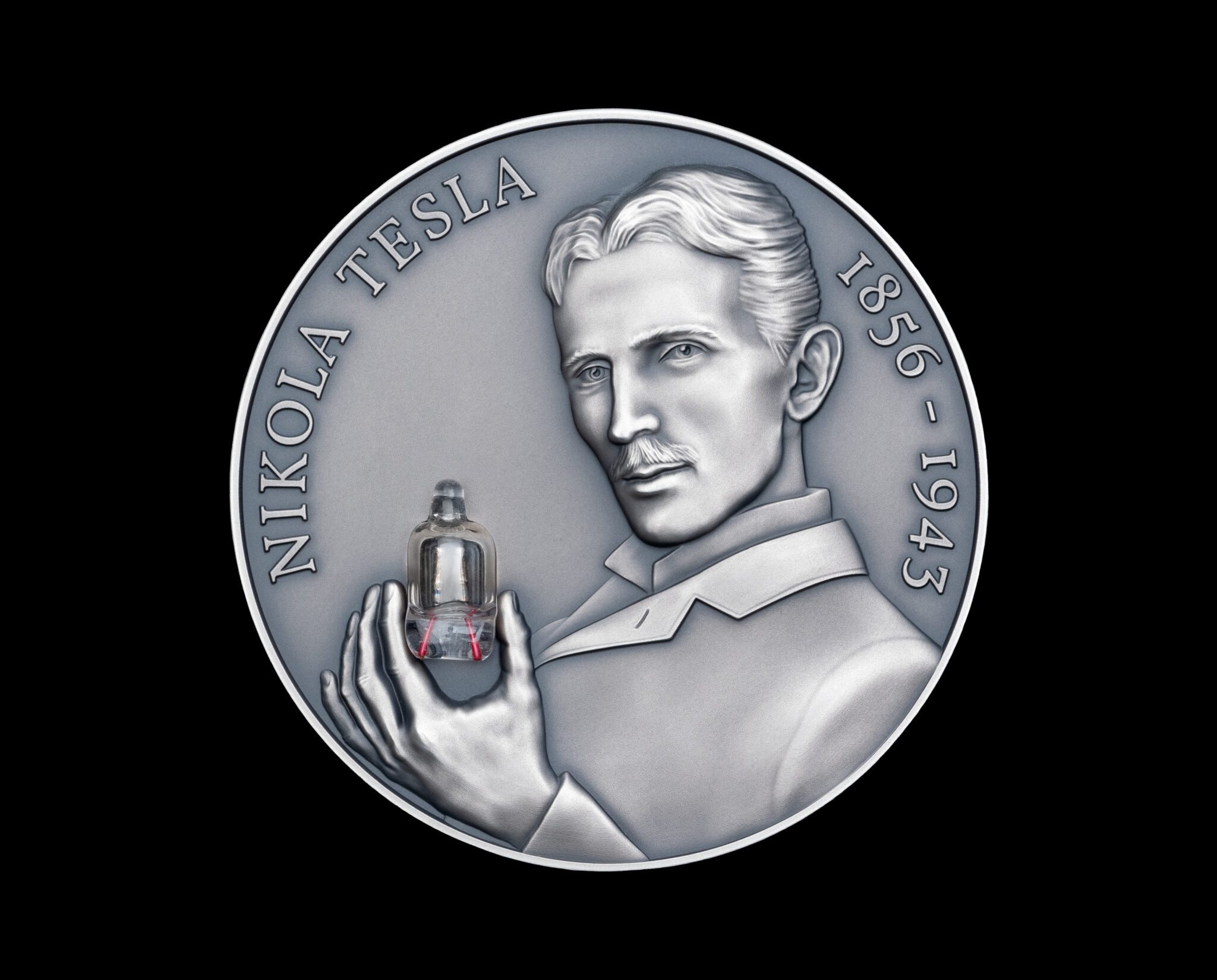 Cameroon 2000 Francs 2023 Silver 999. 2oz Ø50mm AF :: NIKOLA TESLA with ...